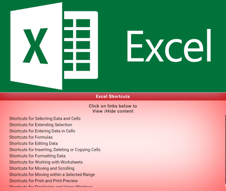 Free Excel Keyboard Shortcuts & Formulas App – Buzzing Point
